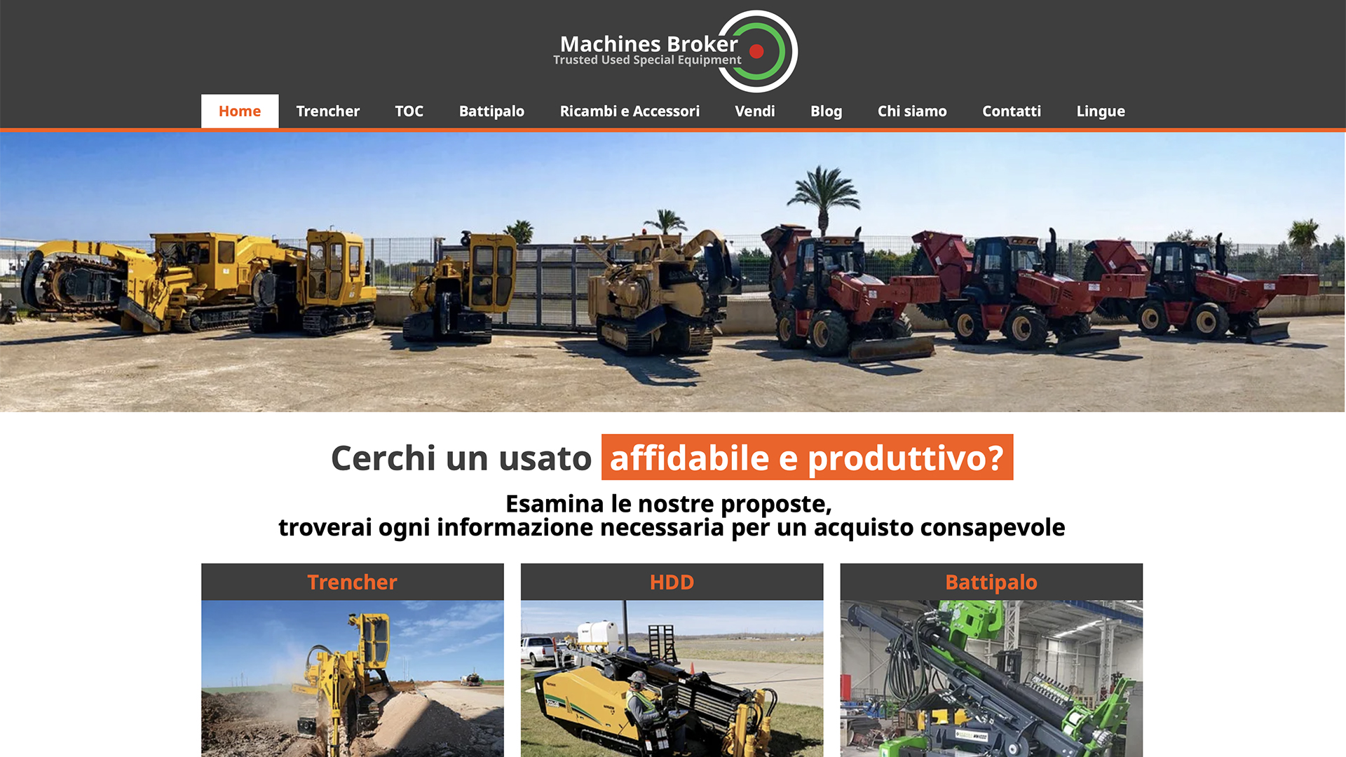 Realizzazione sito in 6 lingue per Machines Broker - Marketing ...
